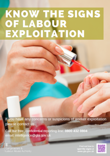 Know the signs poster - Nail bar - GLAA